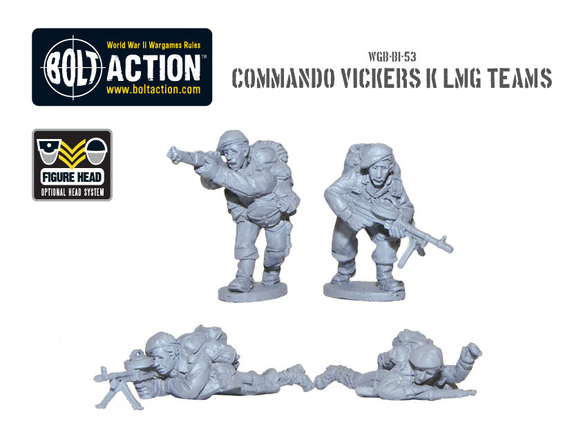 New: Bolt Action Commandos with Vickers K LMGs! - Warlord Games