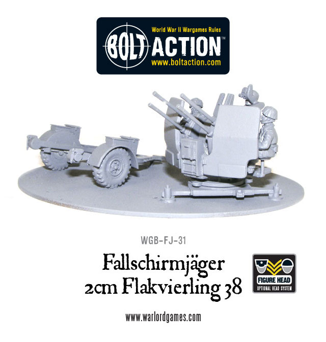 New: Bolt Action Fallschirmjager 2cm Flakvierling quad AA! - Warlord Games