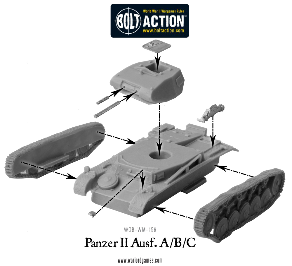 German Panzer II Ausf.A/B/C - Construction Diagram - Warlord Games