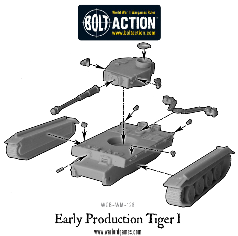 German Early Production Tiger I - Construction Diagram - Warlord Games