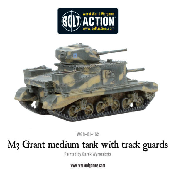 New: M3 Grant medium tank with trackguards - Warlord Games