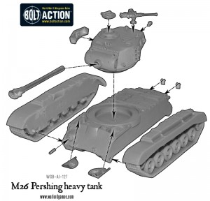 US M26 Pershing heavy tank - Construction Diagram - Warlord Games