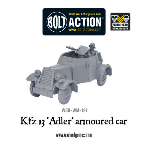 New: Kfz 13 'Adler' armoured car - Warlord Games
