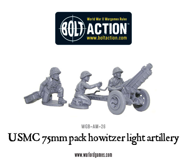 New: USMC 75mm pack howitzer light artillery - Warlord Games