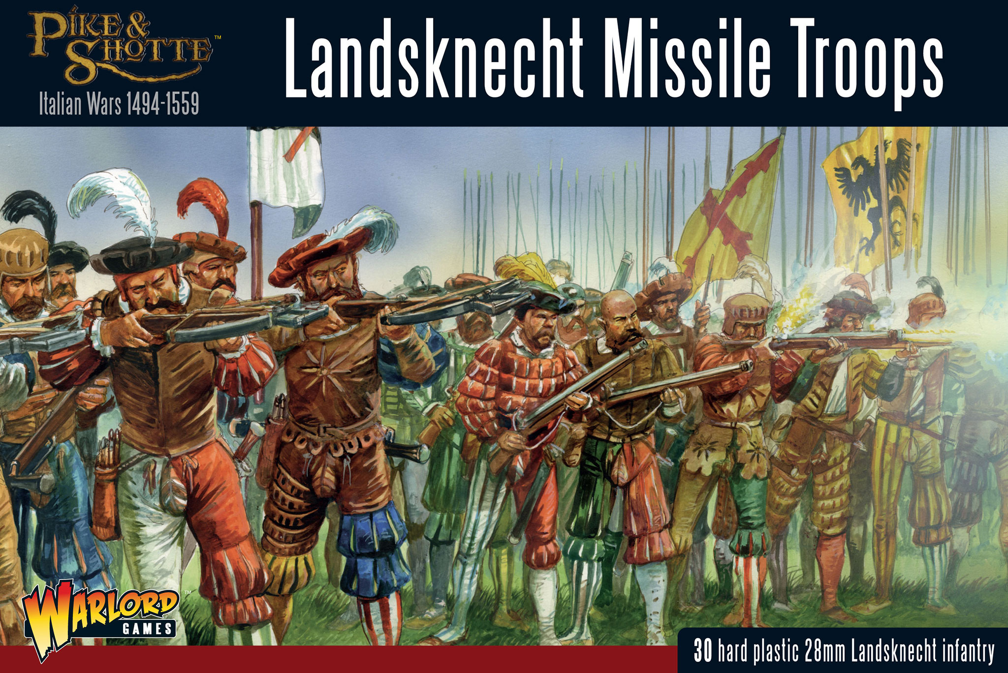 202016003-Landsknechts-missile-troops-box-front - Warlord Games