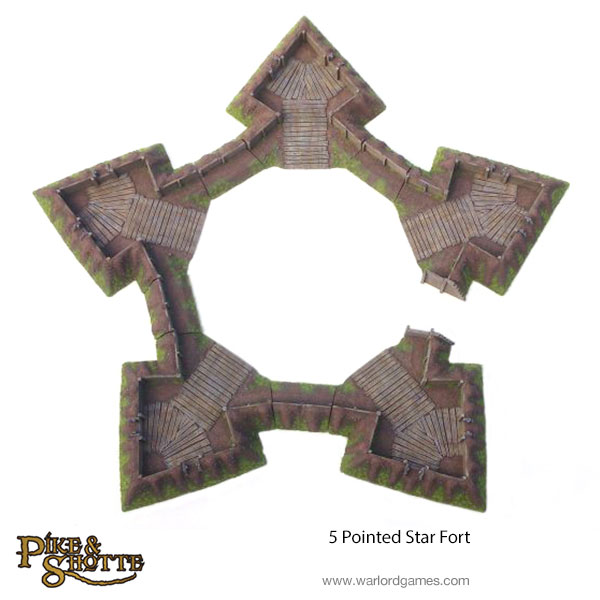 New: Lunette + 5 Pointed Star Fort - Pre-painted Scenery - Warlord Games