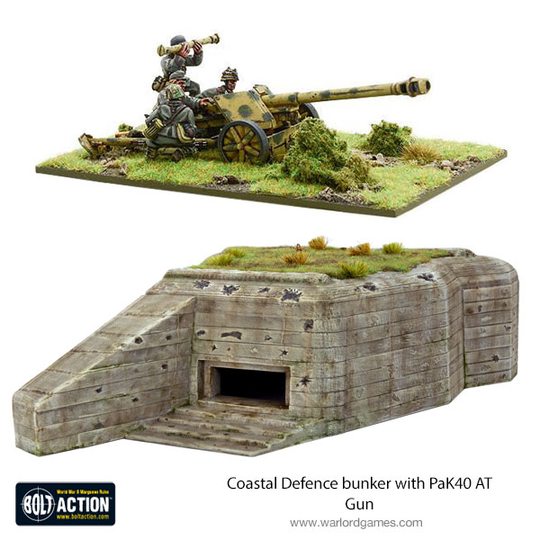 Coastal-Defence-bunker-with-PaK40-AT-Gun - Warlord Games