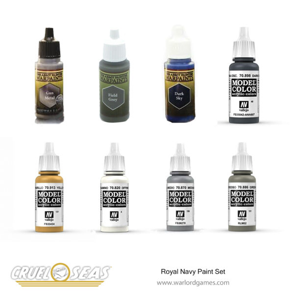 Cruel Seas: Royal Navy Paint Set - Warlord Games